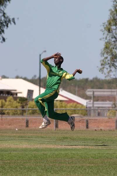 Hamisi bowling against Hong Kong | ESPNcricinfo.com