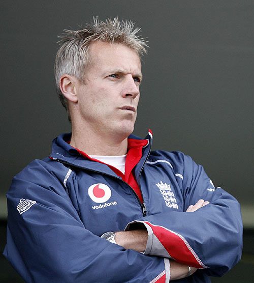 A pensive Peter Moores waits in the pavilion | ESPNcricinfo.com