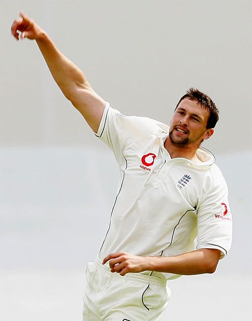 A close-up of Steve Harmison jumping to celebrate Runako Morton's ...