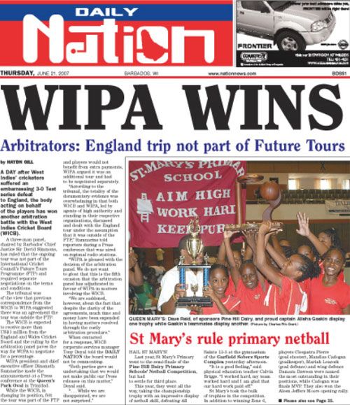 The cover of The Nation as WIPA wins another arbitration decision ...