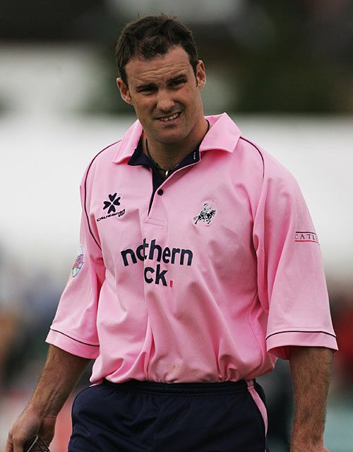 A confused Andrew Strauss trudges off for a second-ball duck ...