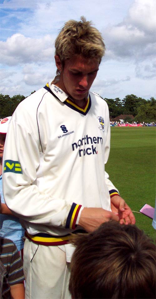 Ben Harmison signs autographs during the lunch interval | ESPNcricinfo.com