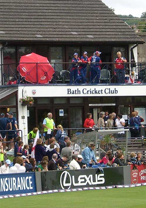 England players on the balcony at Bath CC | ESPNcricinfo.com