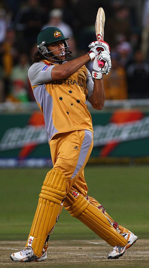 Andrew Symonds turns a ball around the corner during his 33 ...