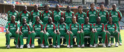 the Kenyan squad poses for photos ahead of their match against Sri ...