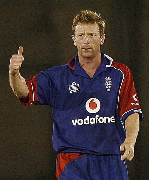 Thumbs up: Paul Collingwood celebrates one of his two wickets ...