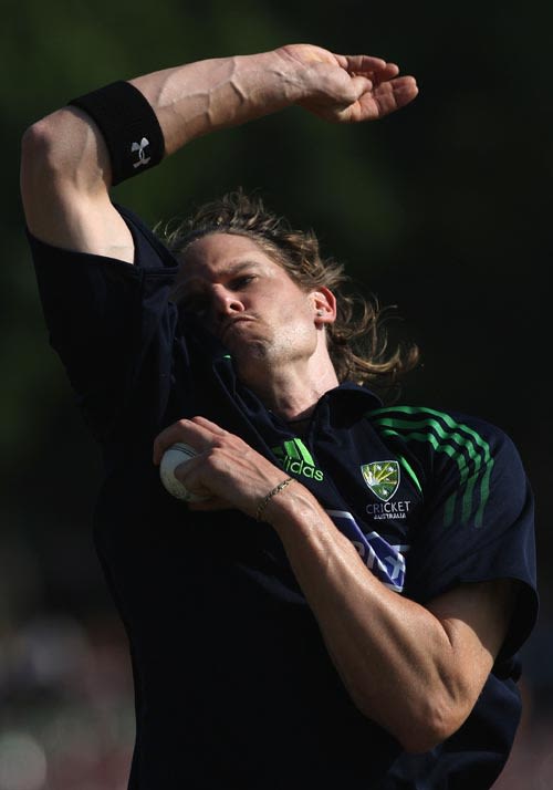Nathan Bracken bowls during a nets session | ESPNcricinfo.com