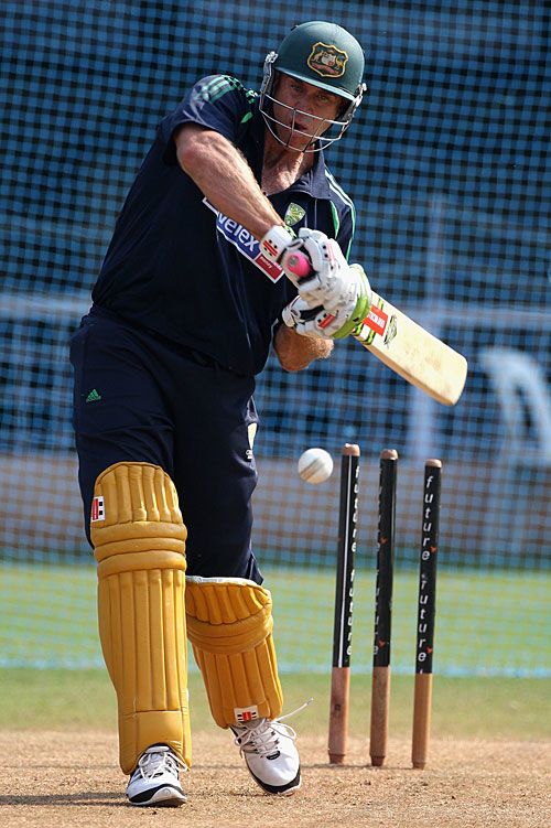 Matthew Hayden bats during a net session | ESPNcricinfo.com