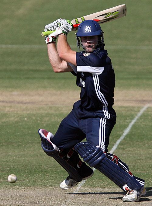 Aiden Blizzard cuts during his 72 | ESPNcricinfo.com
