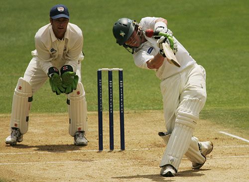 Tim Weston comes down the track | ESPNcricinfo.com