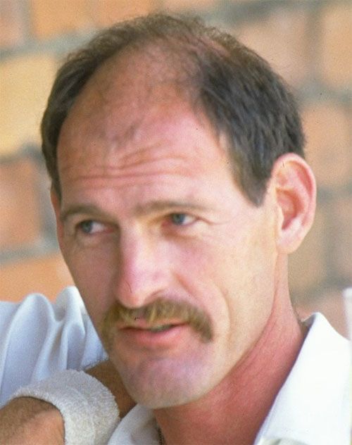 Clive Rice celebrates a Nottinghamshire victory (close up ...