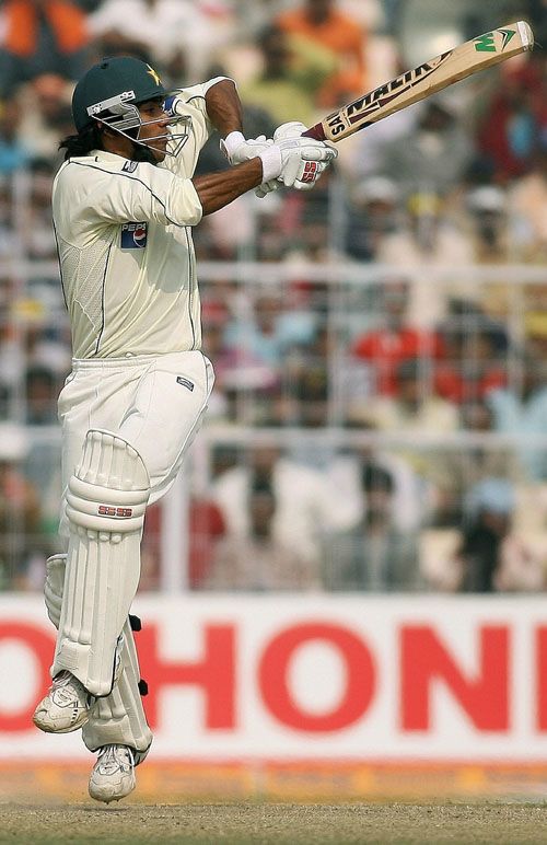 Mohammad Sami works the ball to the leg side during his 38 ...