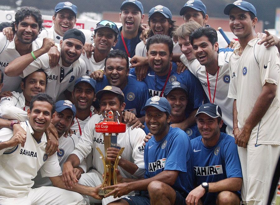The victorious Indian team pose with the trophy | ESPNcricinfo.com