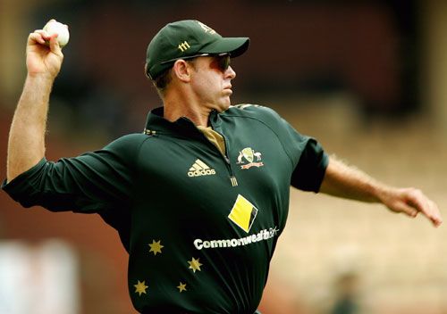 Matthew Hayden winds up to throw | ESPNcricinfo.com