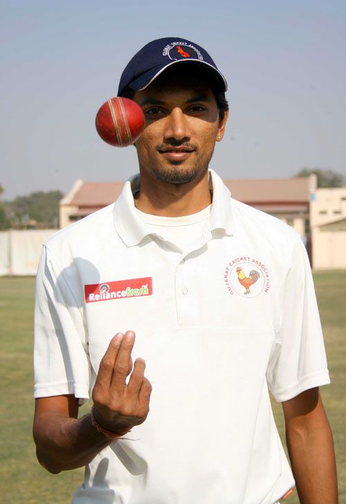 Gujarat's Siddharth Trivedi took nine wickets in the match ...