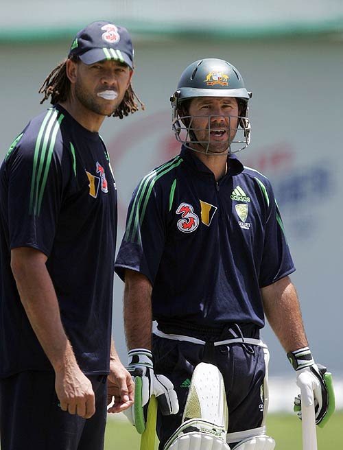 Andrew Symonds and Ricky Ponting at Australia's net session ...