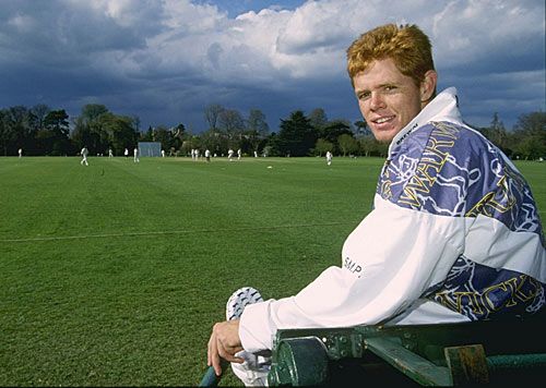 A portrait of Shaun Pollock in his younger days at Warwickshire ...