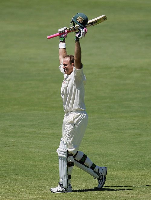 Matthew Hayden celebrates his 30th Test century | ESPNcricinfo.com