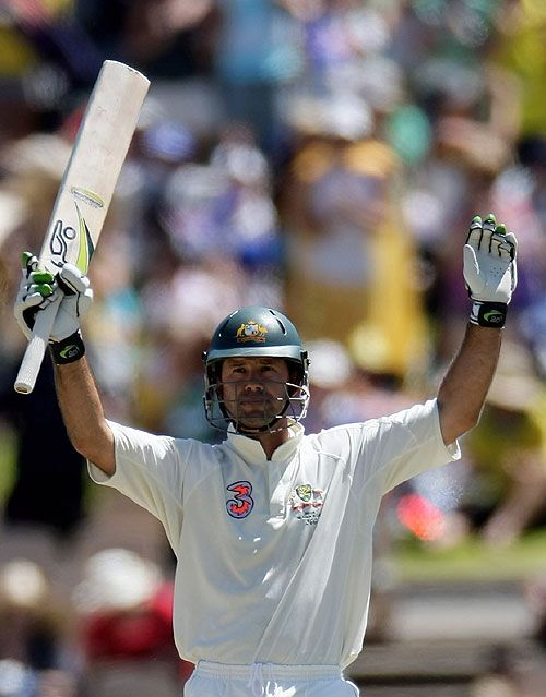 Ricky Ponting celebrates his 34th Test hundred | ESPNcricinfo.com