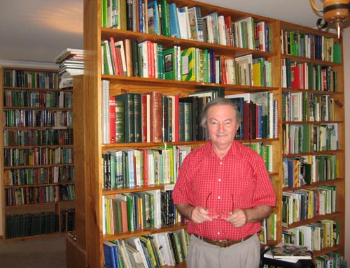 Roger Page with his book collection | ESPNcricinfo.com
