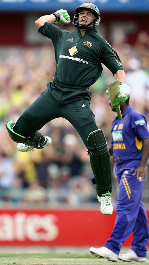 Adam Gilchrist is overjoyed at getting to his century | ESPNcricinfo.com