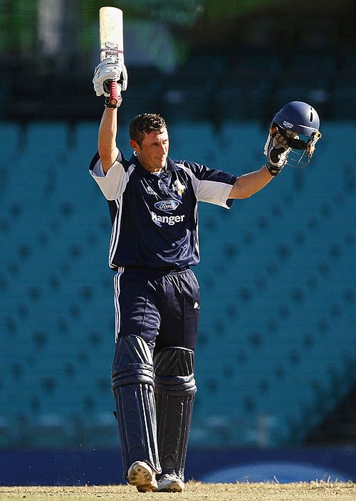 David Hussey celebrates reaching the second-fastest century in ...
