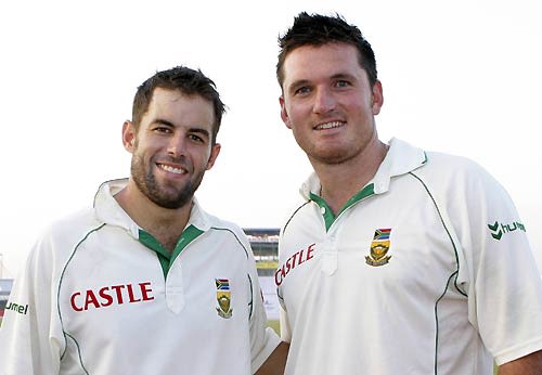 Neil McKenzie and Graeme Smith are all smiles after their unbroken ...