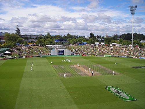 An aerial view of Seddon Park, the venue for the first Test ...