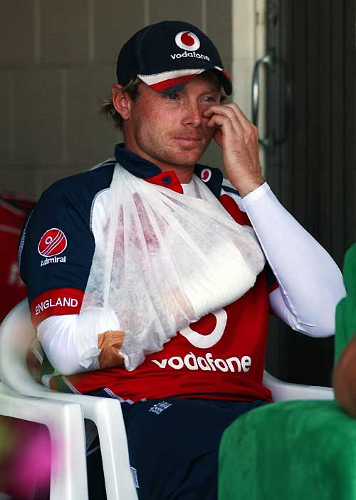 Ian Bell sat out most of the first day with his wrist injury ...