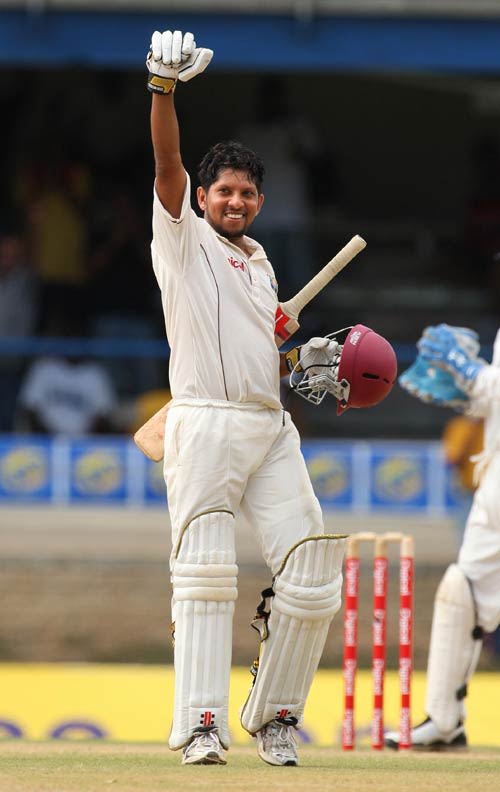 Ramnaresh Sarwan celebrates his century | ESPNcricinfo.com