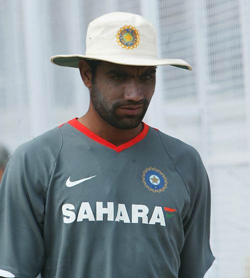 Munaf Patel is deep in thought during a practice session | ESPNcricinfo.com