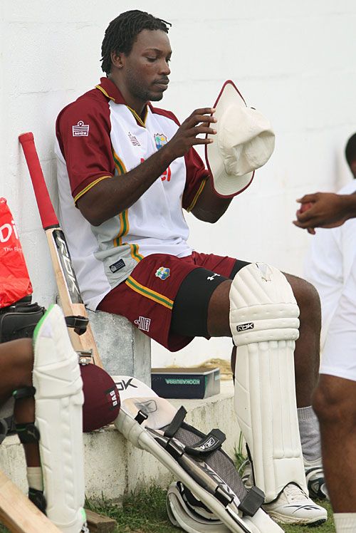 Chris Gayle waits for his turn to bat | ESPNcricinfo.com