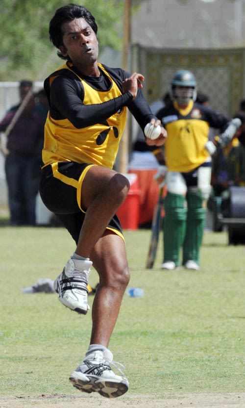 Syed Rasel charges in during a training session | ESPNcricinfo.com