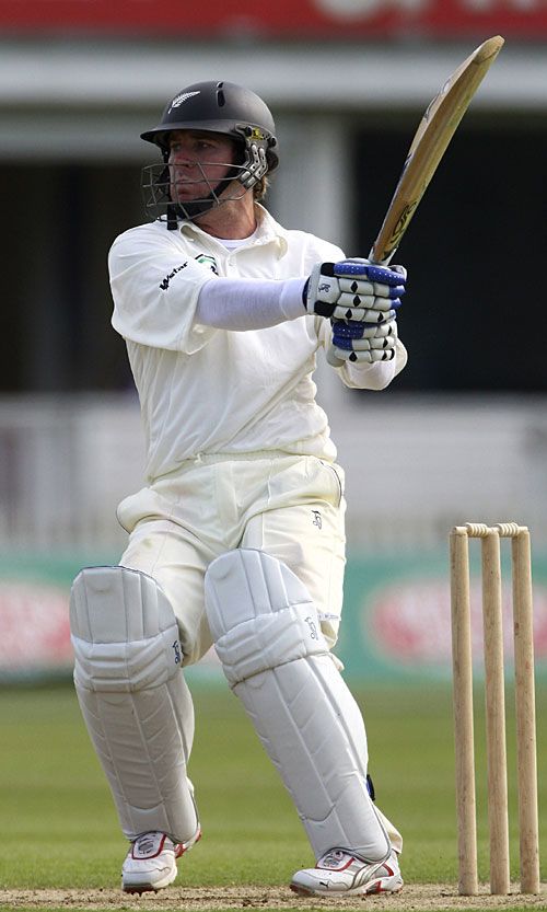 Jamie How pulls through midwicket on the rain-hit second day ...
