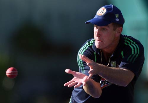 Phil Jaques takes in some fielding practice at Australia's training ...