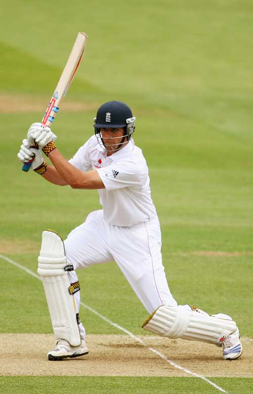 Alastair Cook drives during his half century | ESPNcricinfo.com