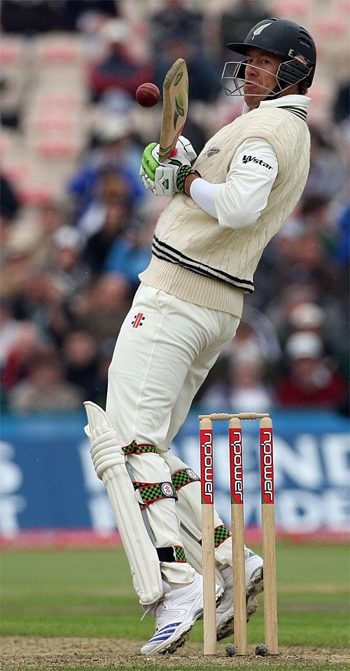 Jacob Oram watches one go through | ESPNcricinfo.com