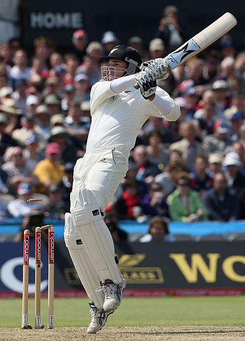 Kyle Mills tries to cut but chops it onto his stumps | ESPNcricinfo.com