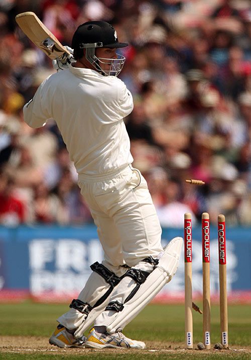 Kyle Mills tries to cut but chops it onto his stumps | ESPNcricinfo.com