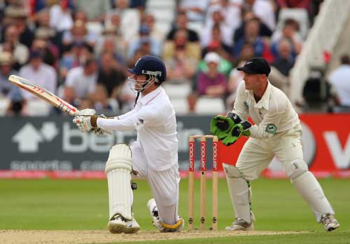 James Anderson sweeps during his career-best 28 | ESPNcricinfo.com