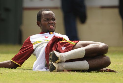 Nikita Miller stretches at West Indies' training session | ESPNcricinfo.com