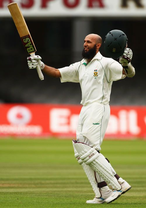 Hashim Amla celebrates his fifth Test hundred and first at Lord's ...