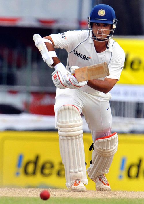 Sourav Ganguly drives down the ground during his 23 | ESPNcricinfo.com