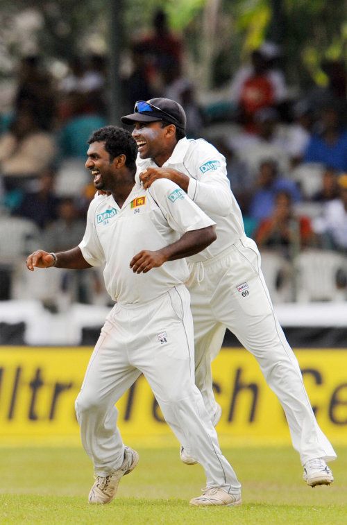 Muttiah Muralitharan is delighted after claiming the prized wicket of ... Muttiah Muralitharan is delighted after claiming the prized wicket of ...