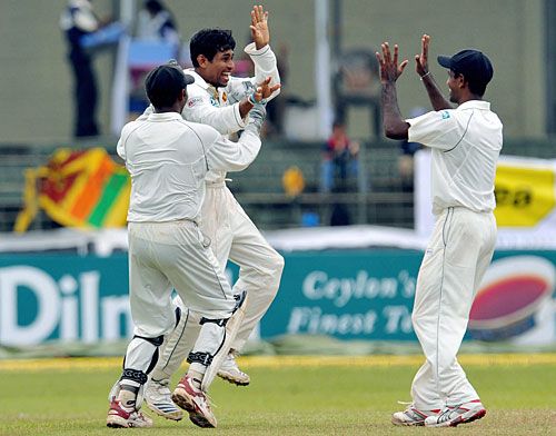 Tillakaratne Dilshan is ecstatic after taking the catch to remove Sourav Ganguly for four ...
