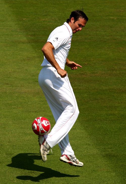 Michael Vaughan practises his football skills | ESPNcricinfo.com