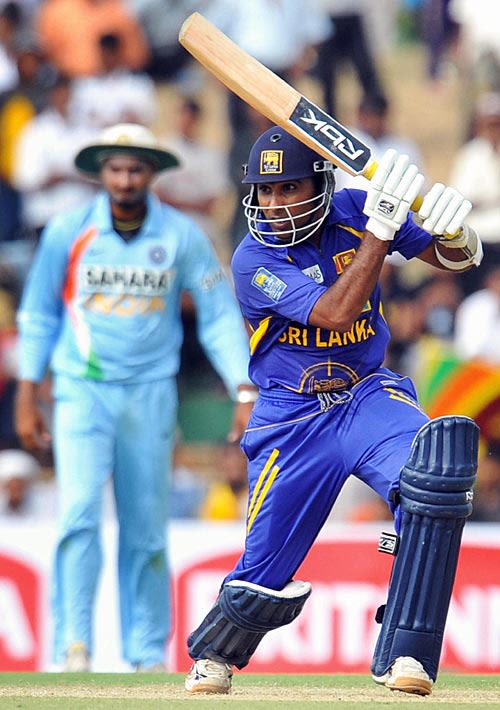Mahela Jayawardene drives during his half-century | ESPNcricinfo.com