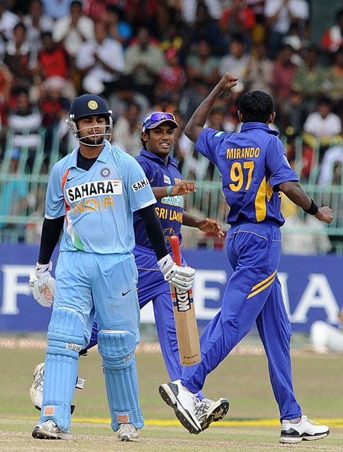 Virat Kohli is disappointed after being bowled by Thilan Thushara ...