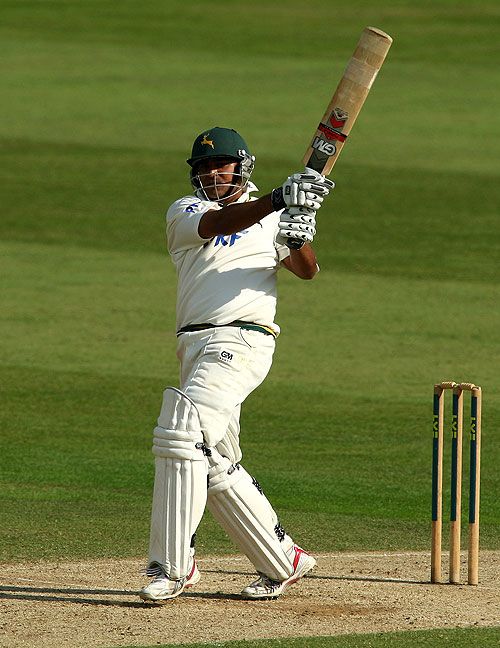 Samit Patel pulls for four during his century on the second day at The ...