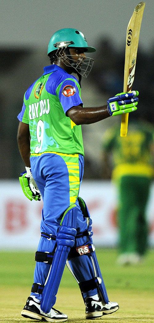Ambati Rayudu acknowledges the cheers for his half-century ...